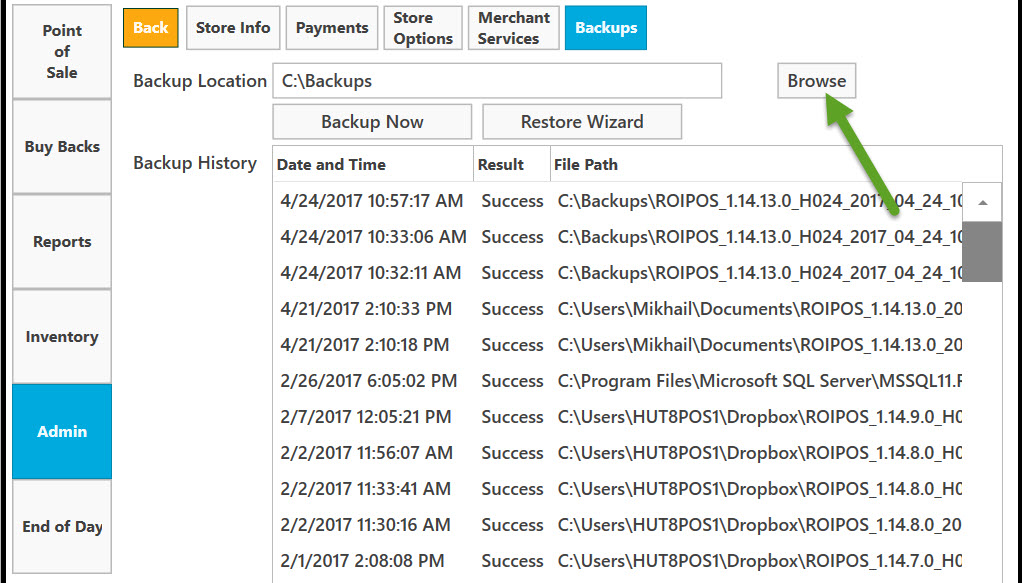 How to back up your ROIPOS database – ROIPOS.com