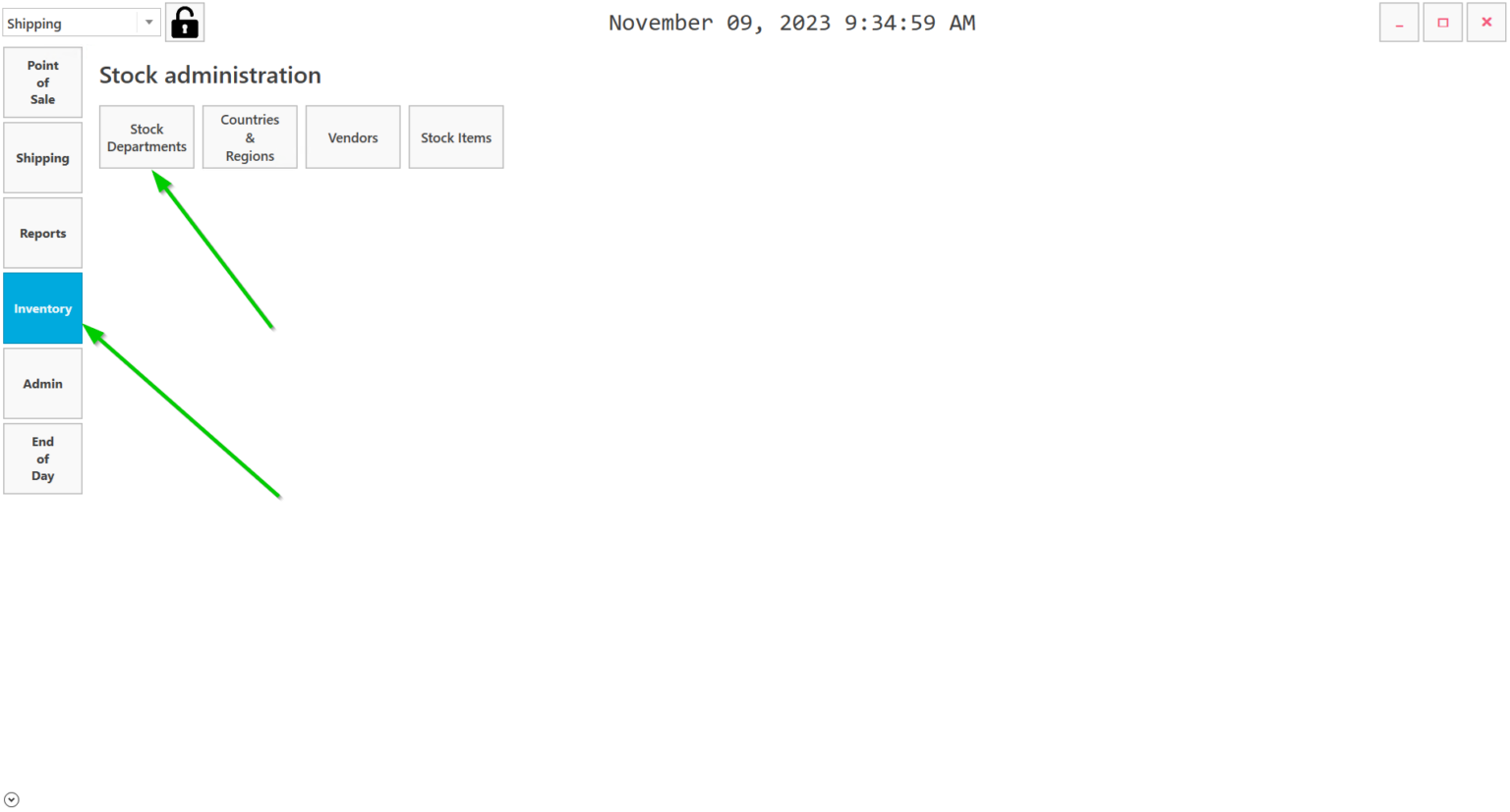 How to edit Stock Departments – ROIPOS.com