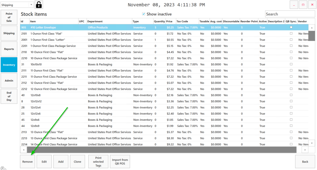 How to remove Stock Items – ROIPOS.com