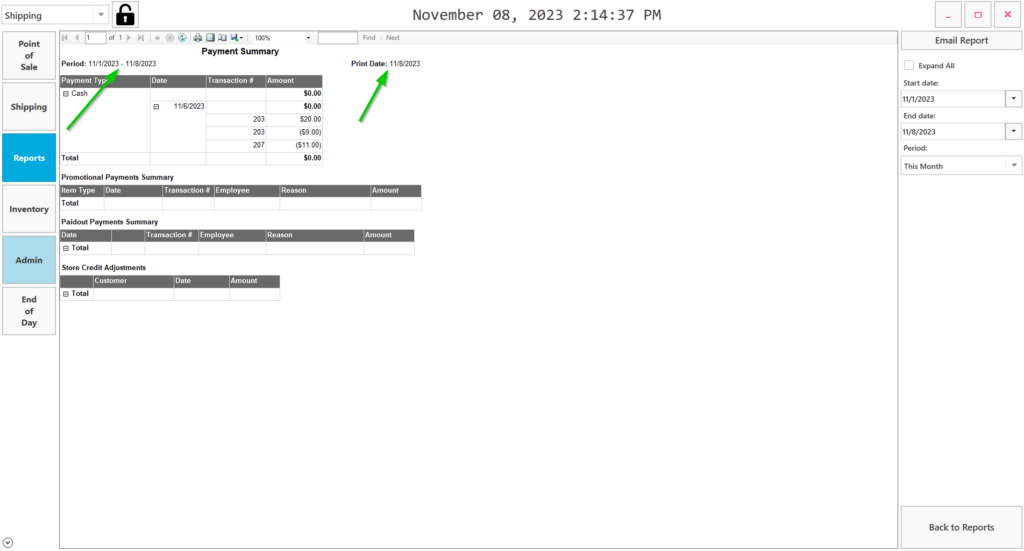How to create Payment Summary report – ROIPOS.com